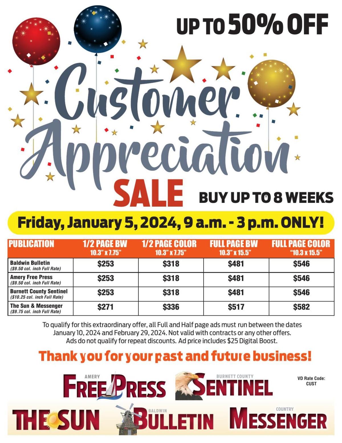 2024 Customer Appreciation Sale Flyer | | theameryfreepress.com