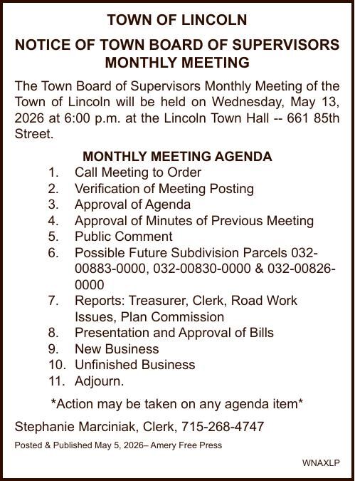 Town of Lincoln - BOS Meeting Notice | Public Notices ...