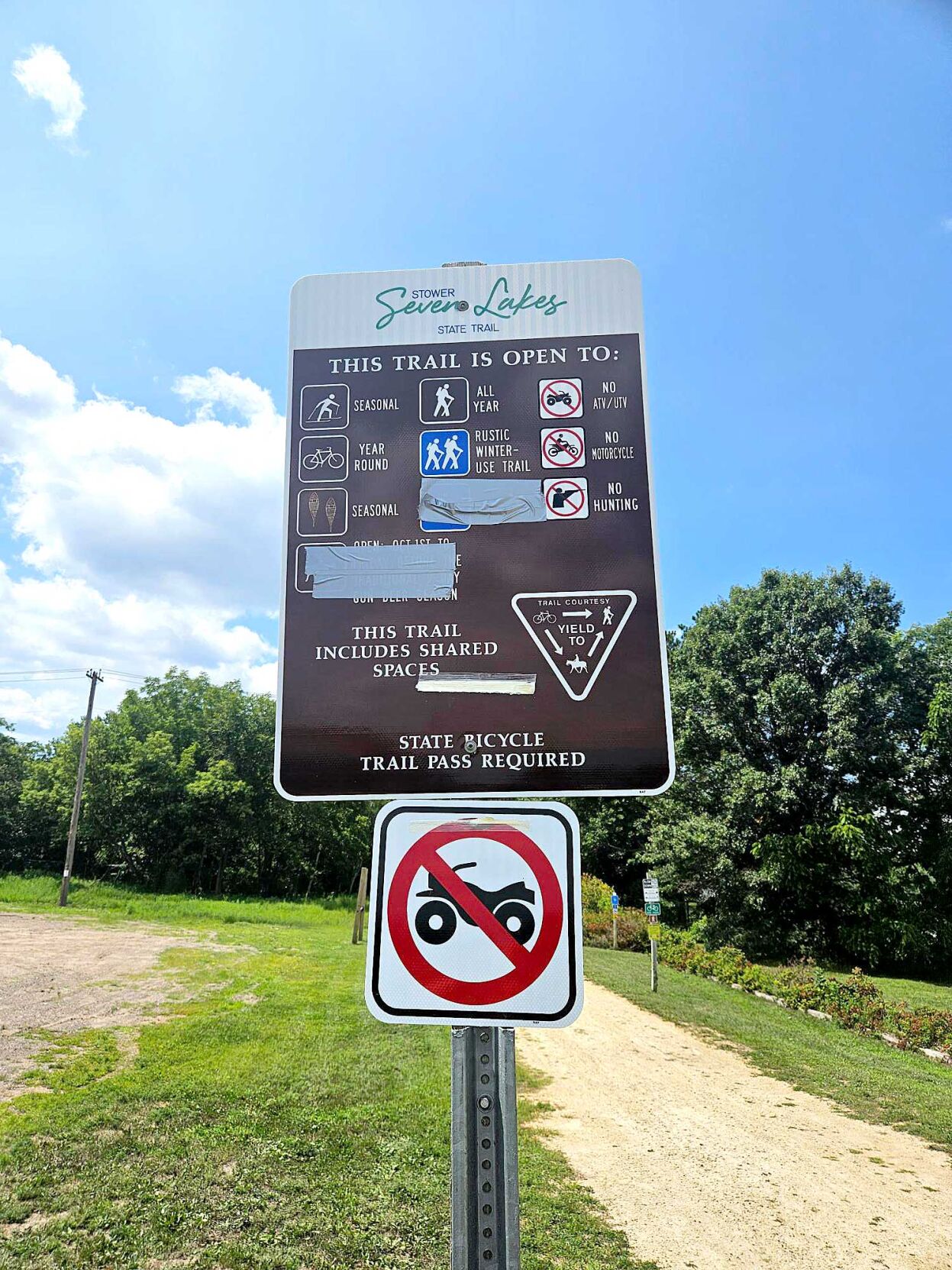 ‘Use of the Stower Seven Lakes State Trail by horses and snowmobiles is ...