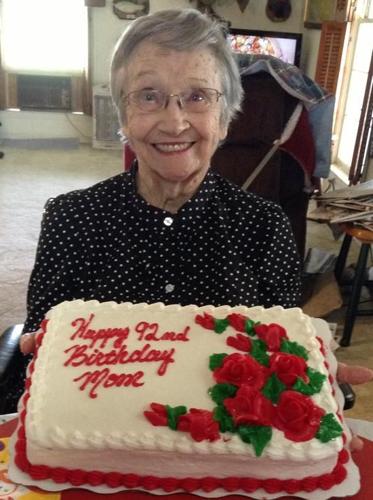 Grace Light turned 92 years old June 12, 2014. Family members helping ...
