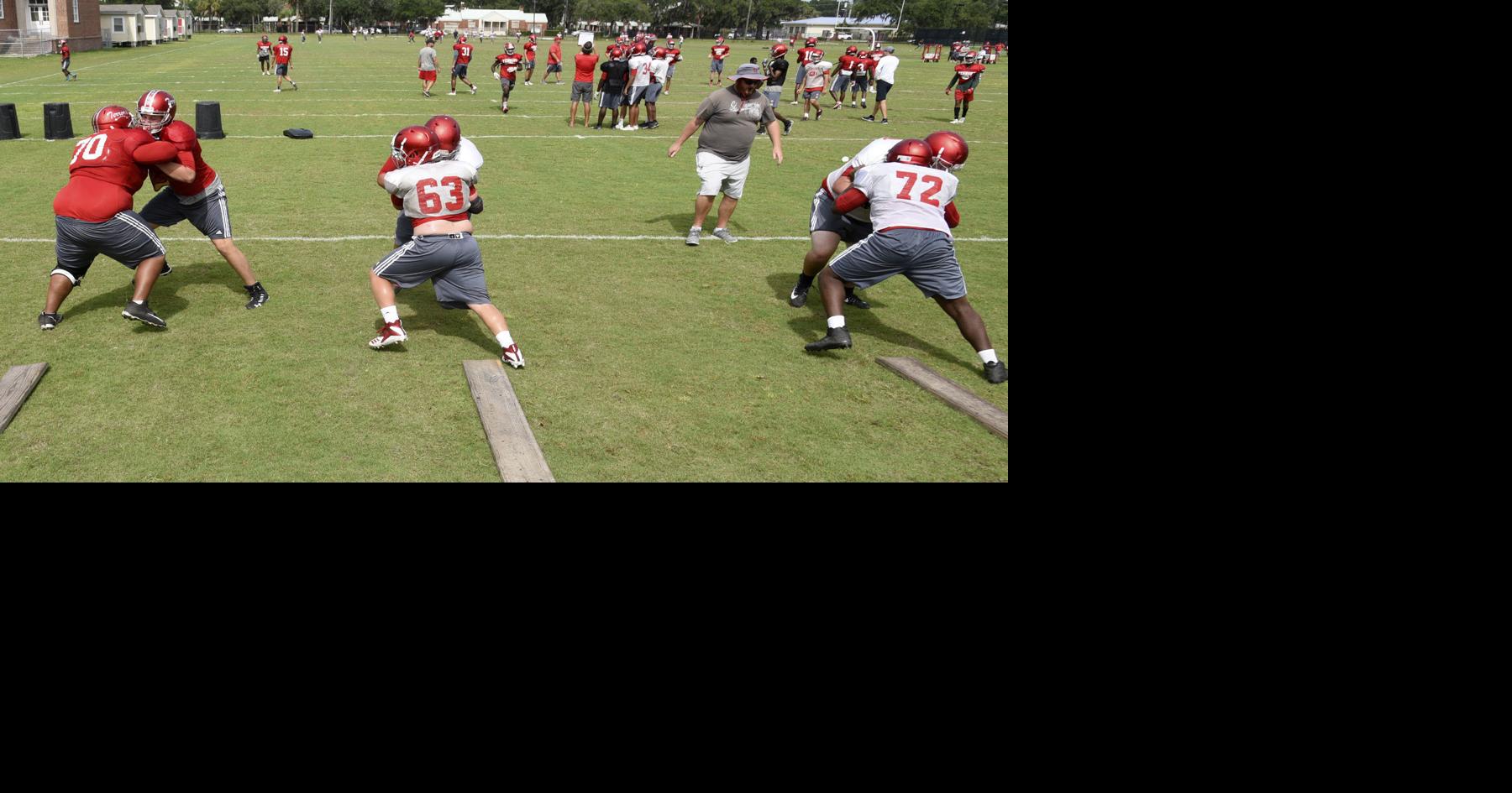 High School football players slap on the pads for the first time ...