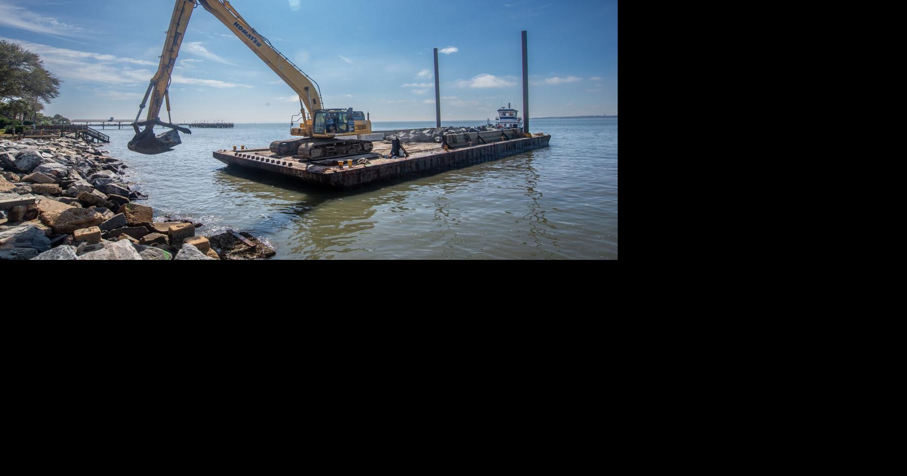 Barge brought in for next phase of Johnson rocks project | Local News ...
