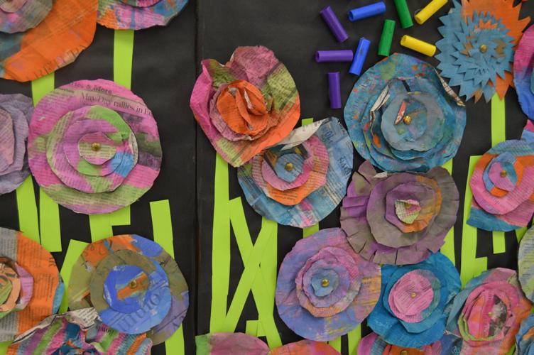 Recycled newspapers contribute to classroom mural | Newspapers in ...