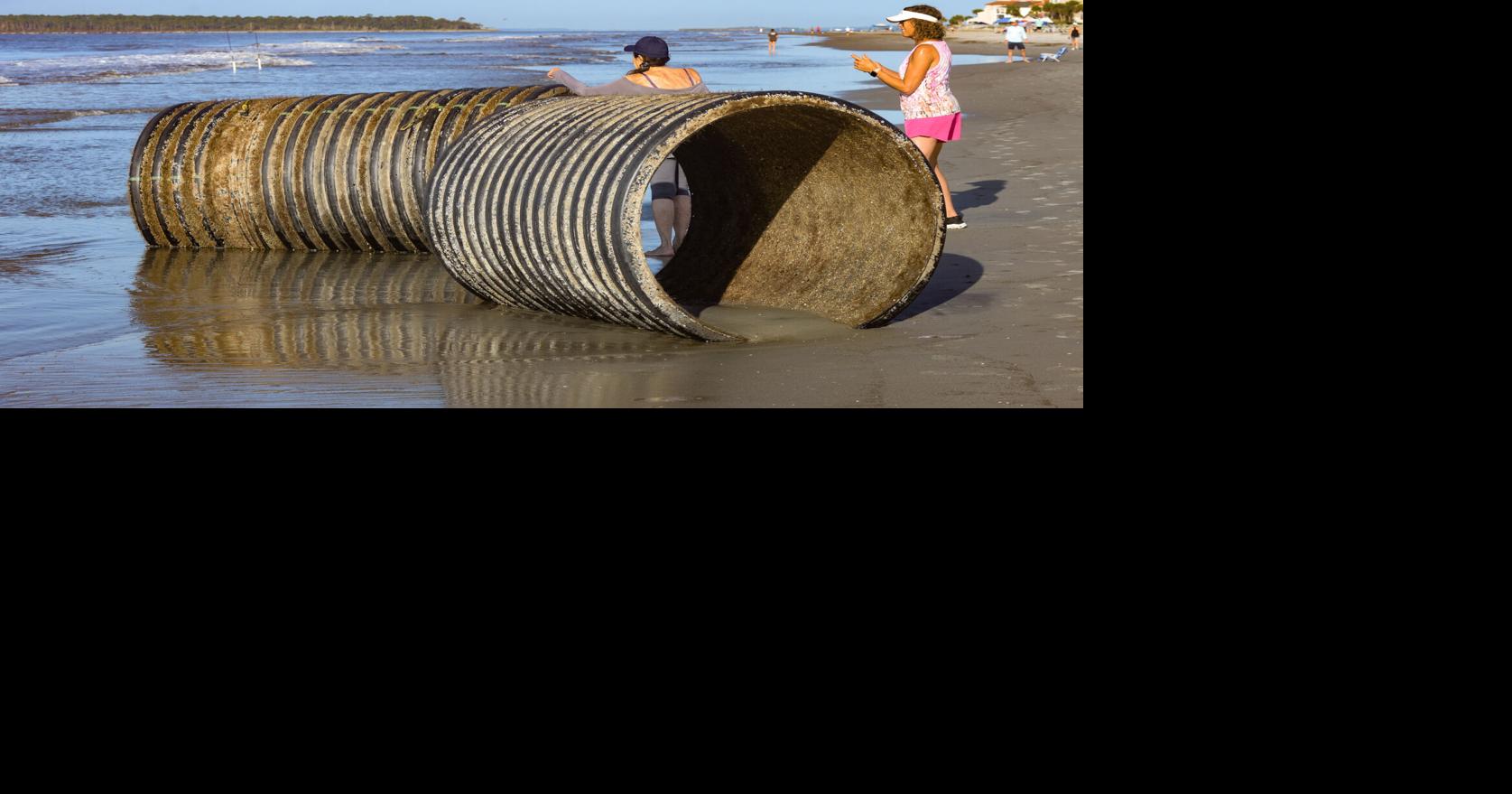 Culvert washes up on St. Simons Island beach | Local News ...
