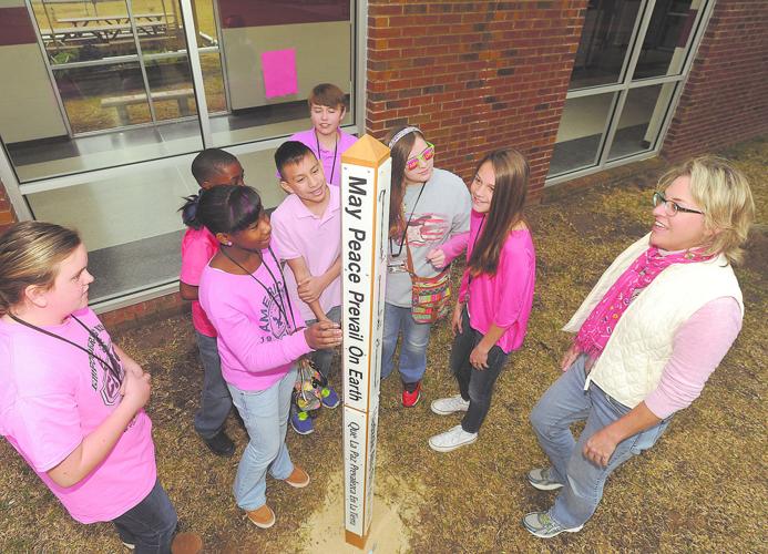 Glynn Middle School students celebrate Peace Month with new Peace Pole ...