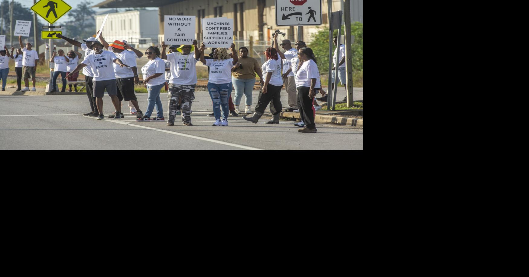 Local ILA members picket outside Brunswick port | Local News ...
