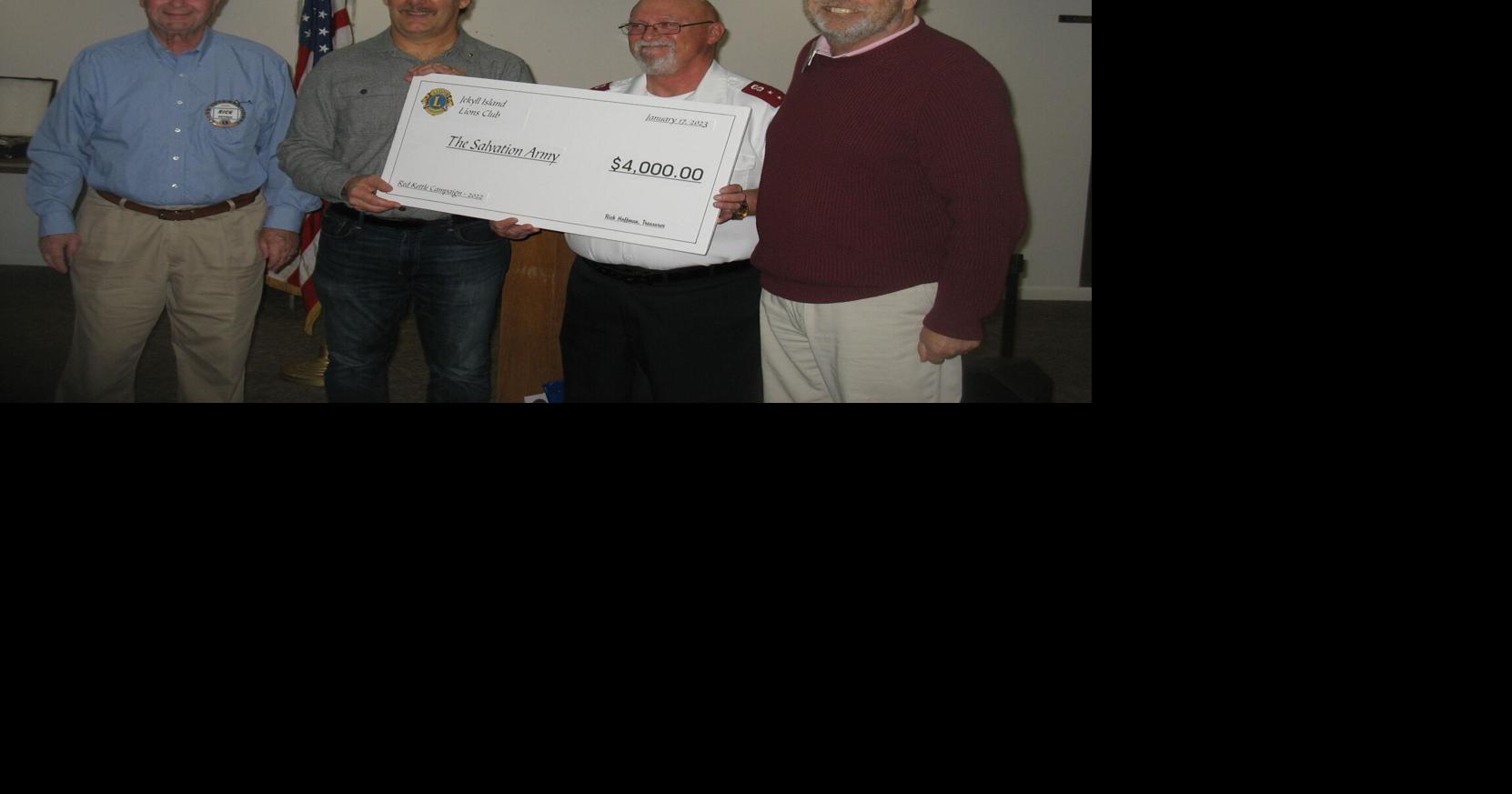 Jekyll Lions donate to Salvation Army | Community Life ...