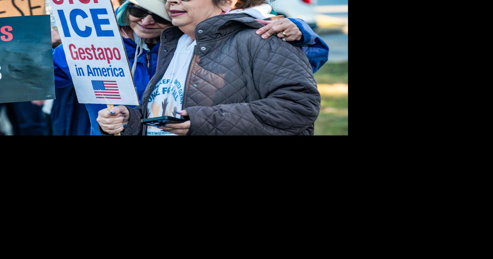 Protesters urge an end to ICE in front of FLETC main gate | Local News ...