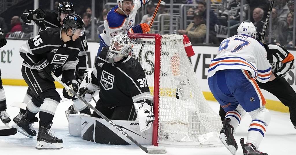 Kane makes impact with Gordie Howe hat trick, Oilers rout Kings to take ...