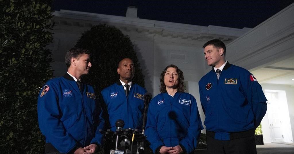 Biden hosts four NASA astronauts, the first crew aiming to fly around ...