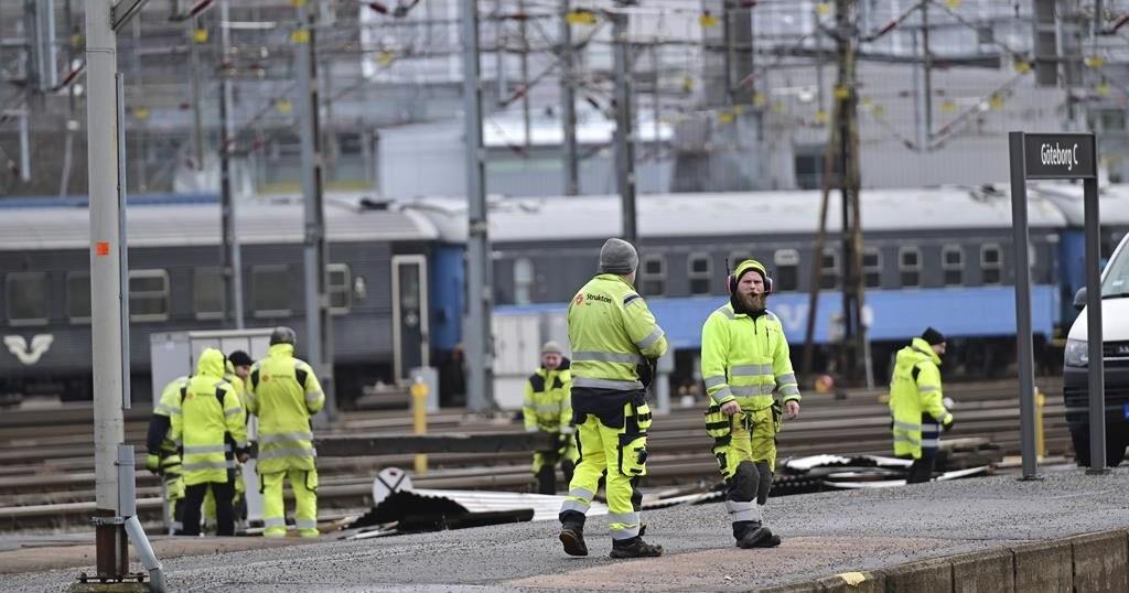 Scandinavian storm tears a roof off a Swedish train station and leaves ...