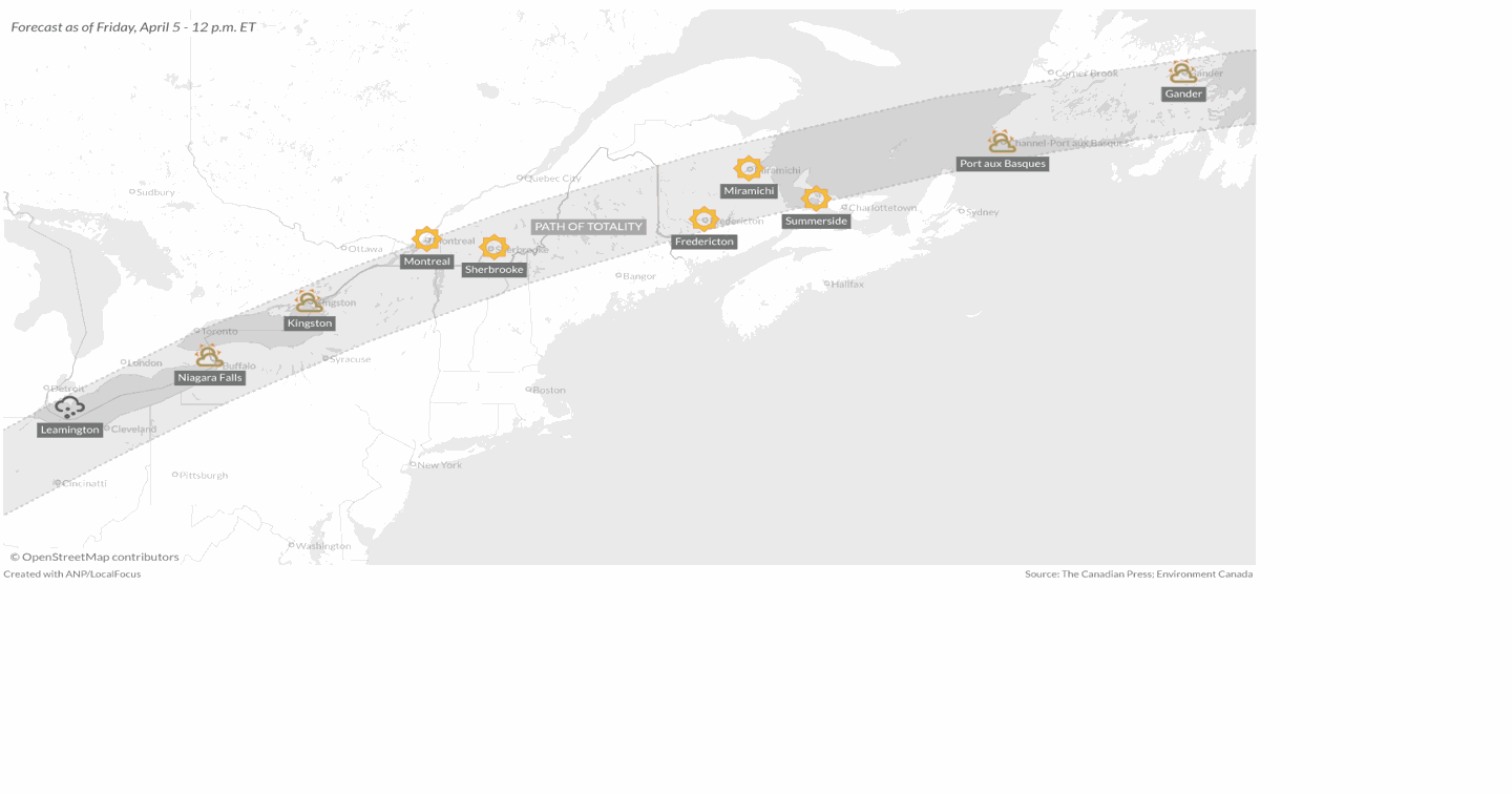 Solar eclipse weather forecast | | thecanadianpressnews.ca