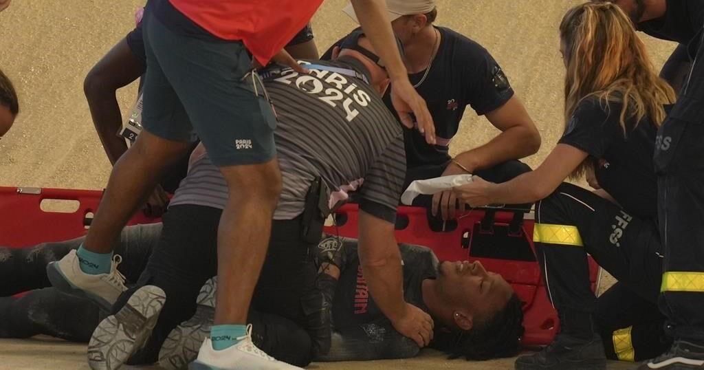 Britain's Kye Whyte taken off BMX track on stretcher after Olympic ...