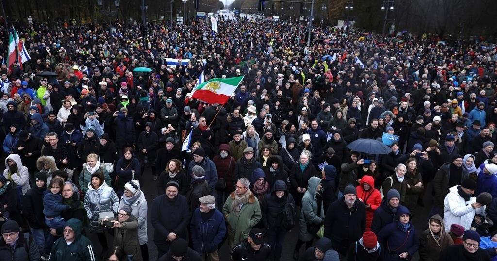 Thousands demonstrate against antisemitism in Berlin as Germany ...