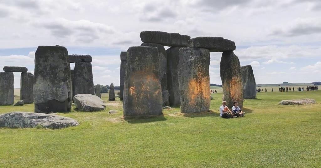 Stonehenge not visibly damaged by protest paint. It's clean and ready ...