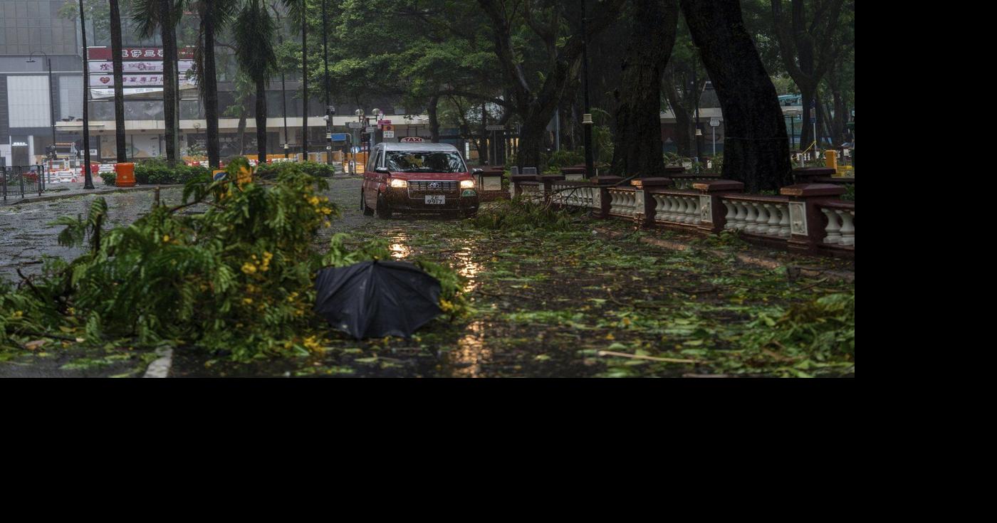 Typhoon Wipha topples trees and causes major flight disruptions in Hong ...