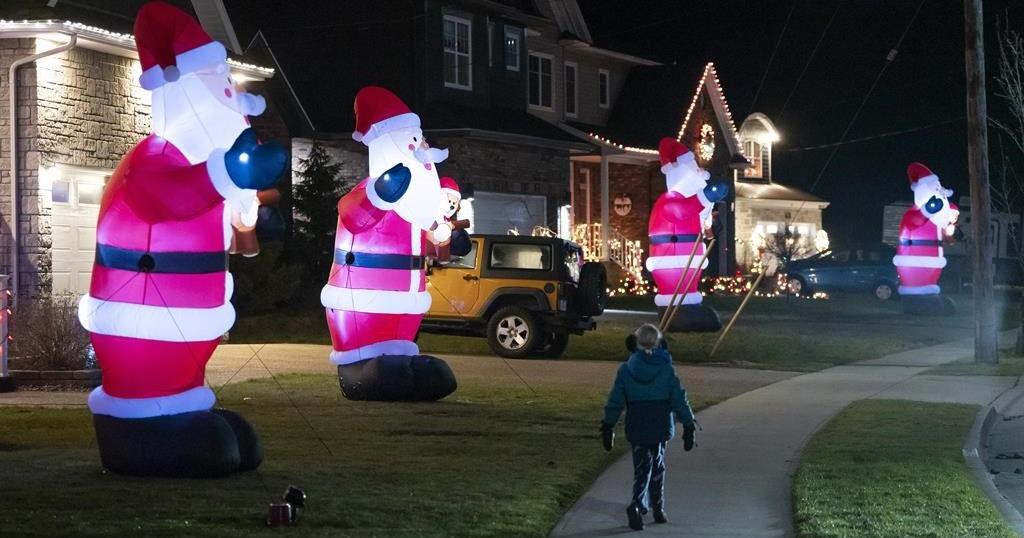 Giant inflatable Santa Claus display in Halifax-area neighbourhood also ...
