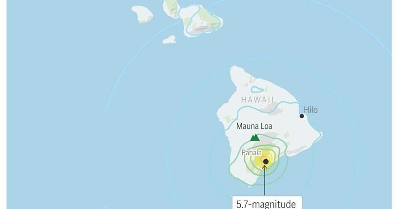 Magnitude 5.7 earthquake strikes Mauna Loa volcano on Hawaii's Big ...
