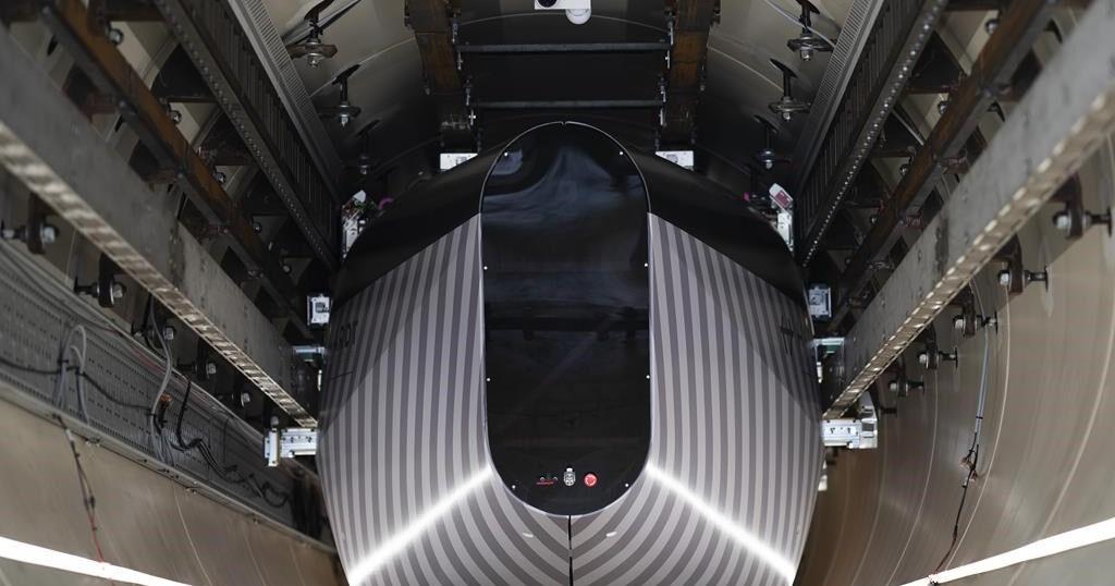 A capsule has been propelled through a hyperloop test tube in a step ...