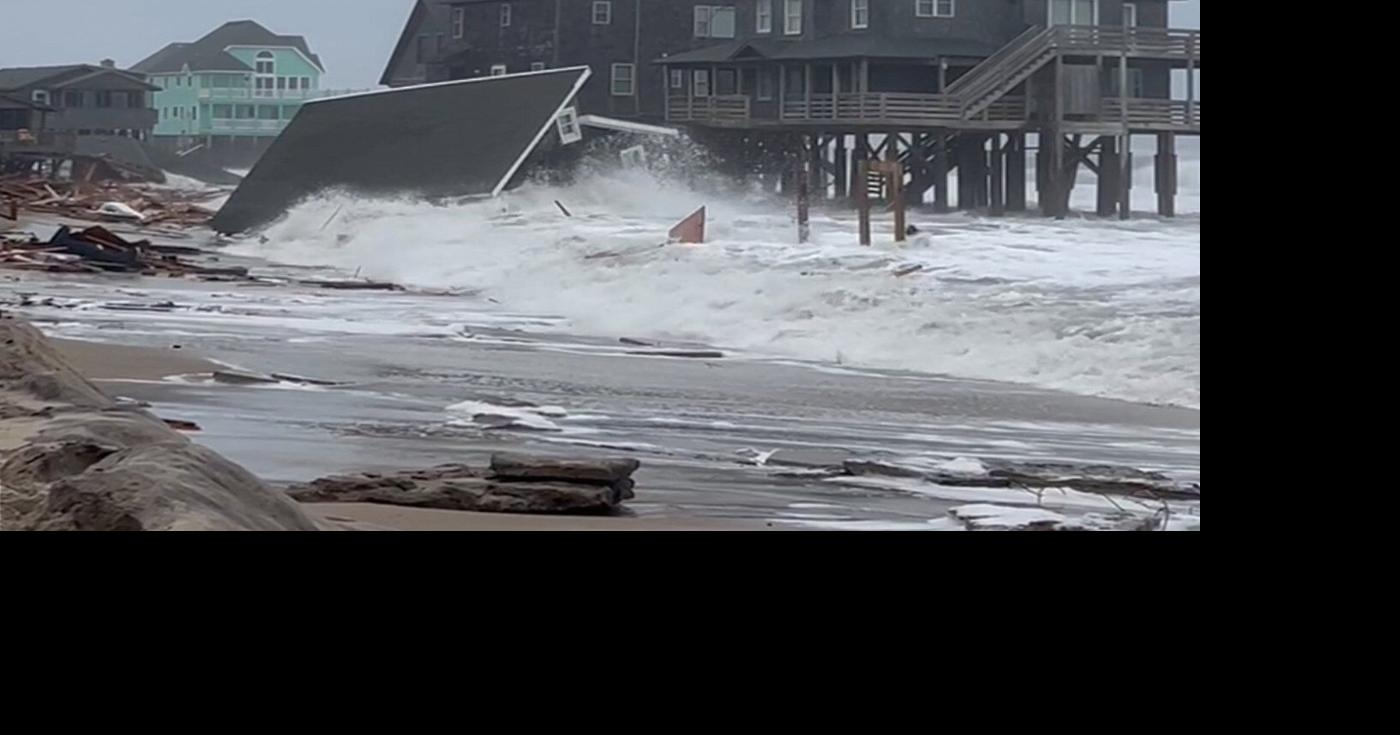 6 homes collapse into the Outer Banks surf as Atlantic hurricanes swirl ...