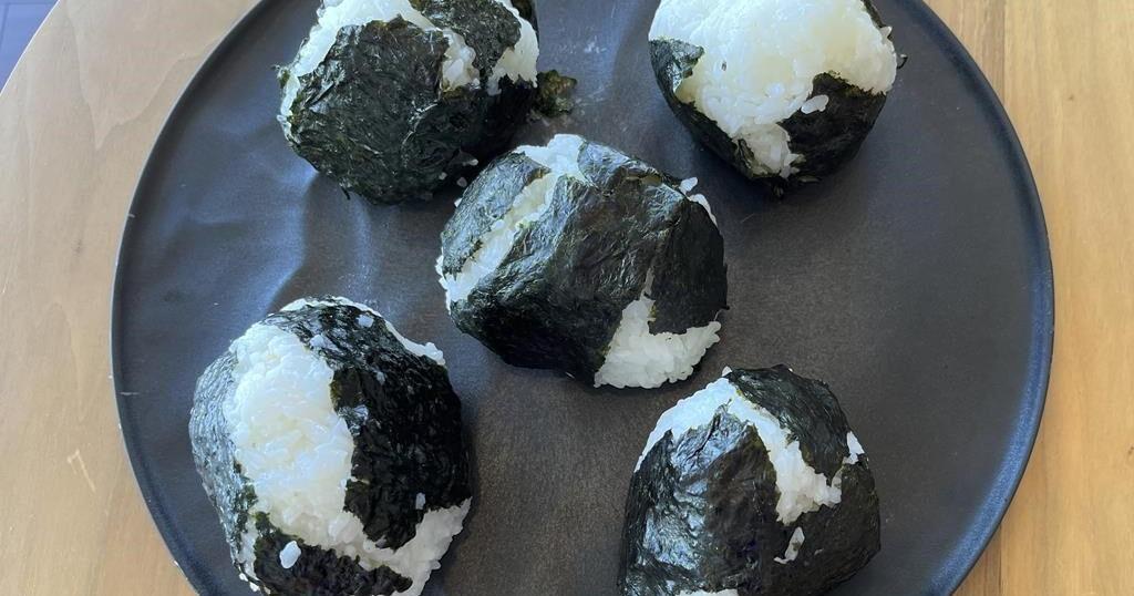A simple recipe for onigiri, or Japanese rice balls, with salted plums ...