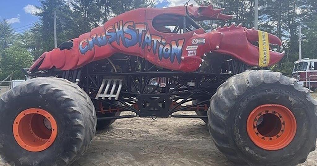 A monster truck clips a power line at a Maine show, toppling utility ...