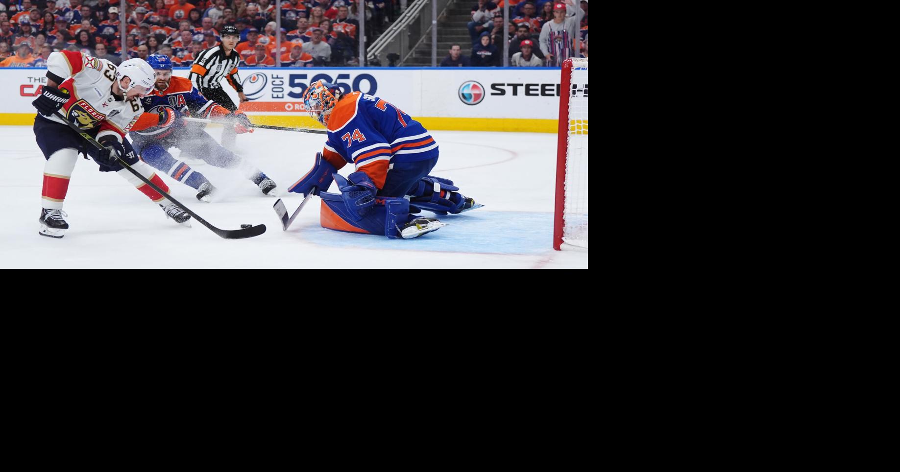 Marchand scores in double OT, Panthers beat Oilers 5-4 to tie Stanley ...