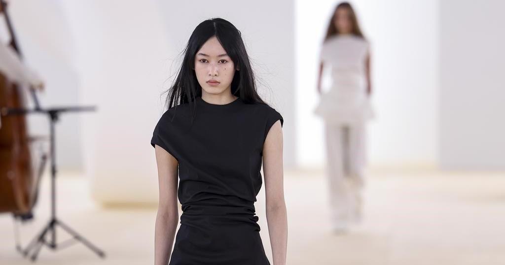 Loewe showcases high-waisted silhouettes in surrealistic Paris fashion ...