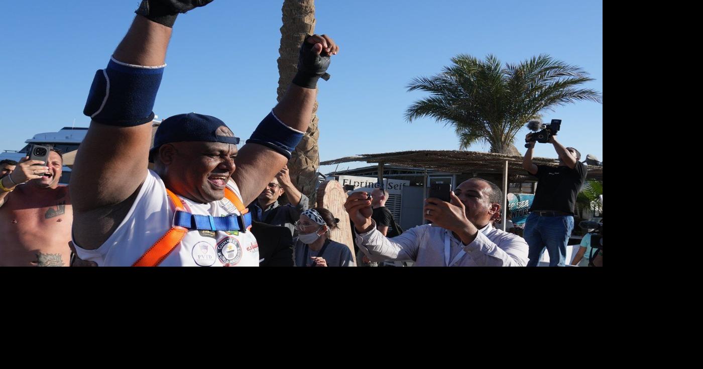 Popular Egyptian 'strong man' goes for another jaw-dropping challenge: Pulling a ship with his ...