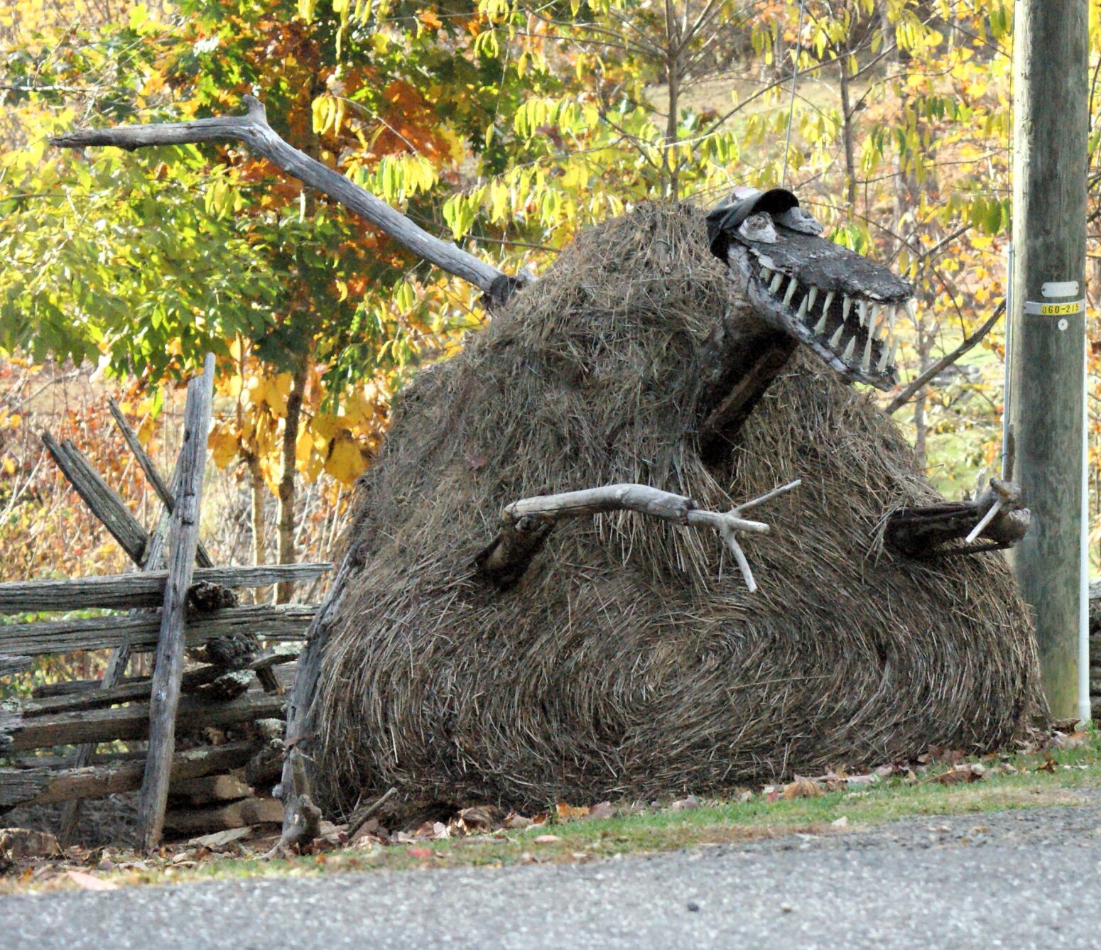 Hay bale horror creation gets the Halloween season off to good start ...