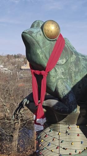 Welcome Sight: Bridge frogs decorated for holidays | News ...