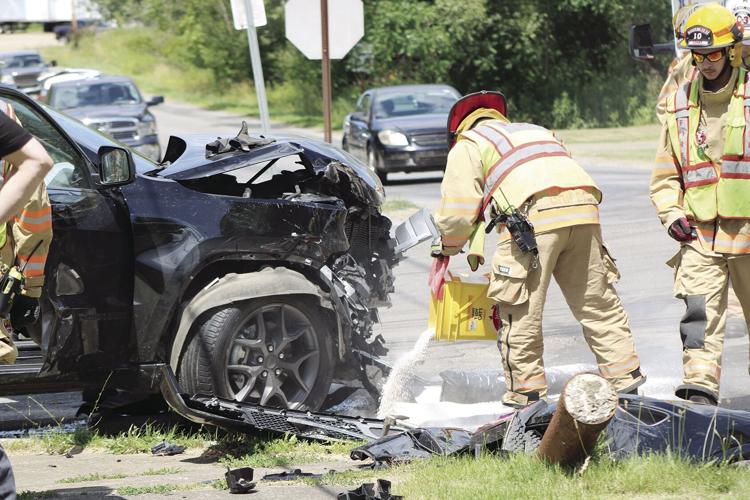 Two-vehicle accident damages utility pole | News | thecorryjournal.com