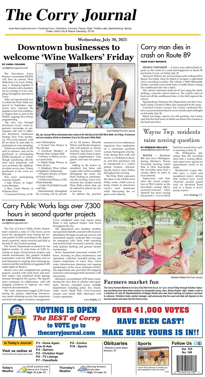 Page 1 - WED. 7-30 | The Corry Journal | thecorryjournal.com