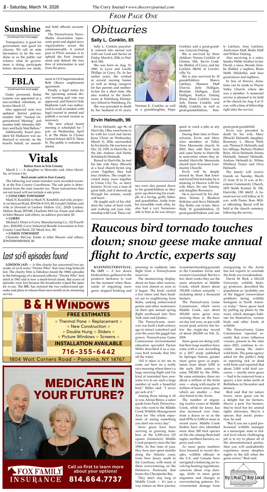 Page 2 - SAT. 3-14 JUMPS | The Corry Journal | thecorryjournal.com