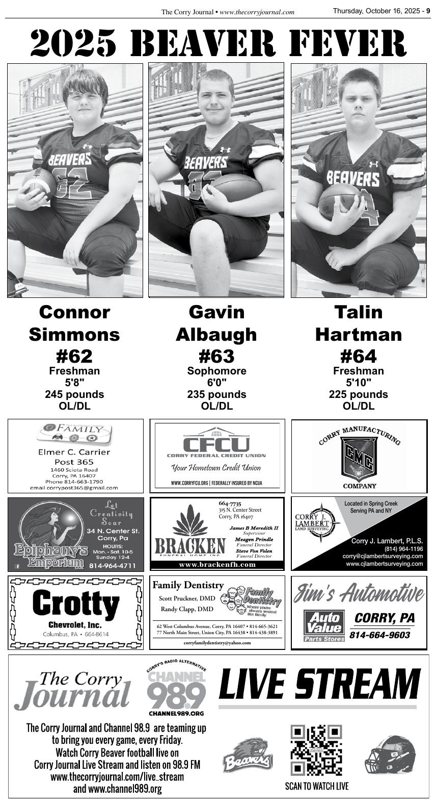 Page 9 - THURS. 10-16 BEVER FEAVER | The Corry Journal ...