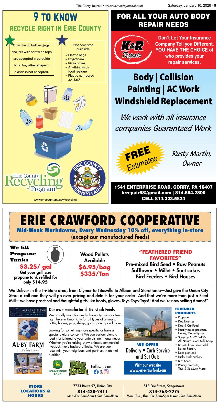 Page 99 - SAT. 1-10 ADS | The Corry Journal | thecorryjournal.com