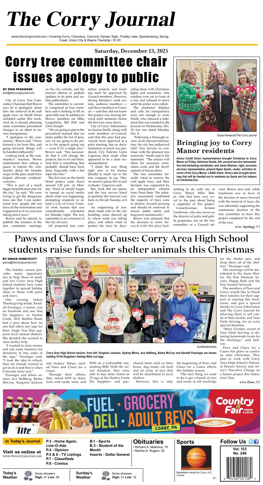 Page 1 - SAT. 12-13 | The Corry Journal | thecorryjournal.com