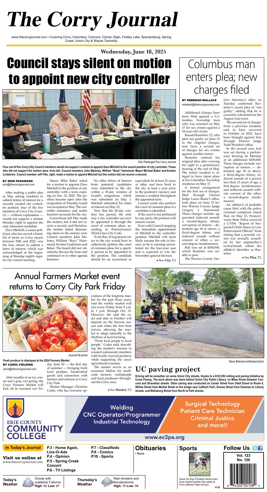 Page 1 - WED. 6-18 | The Corry Journal | thecorryjournal.com