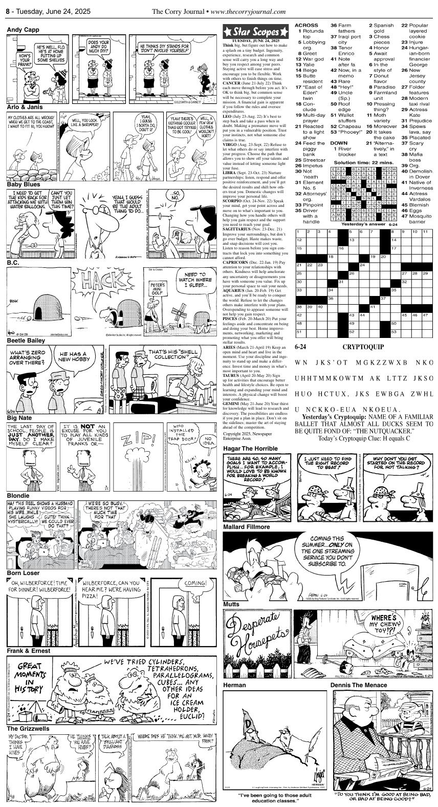 Page 8 - TUES. 6-24 COMICS | The Corry Journal | thecorryjournal.com