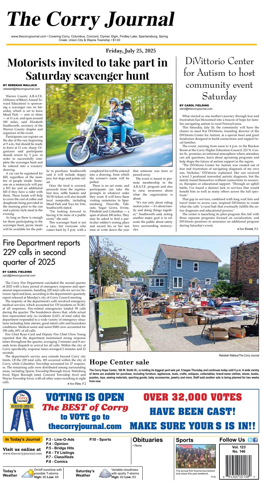 Page 1 - FRI. 7-25 | The Corry Journal | thecorryjournal.com