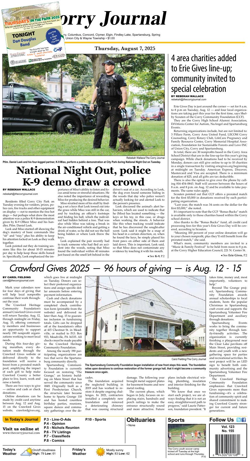 Page 1 - THURS. 8-7 | The Corry Journal | thecorryjournal.com