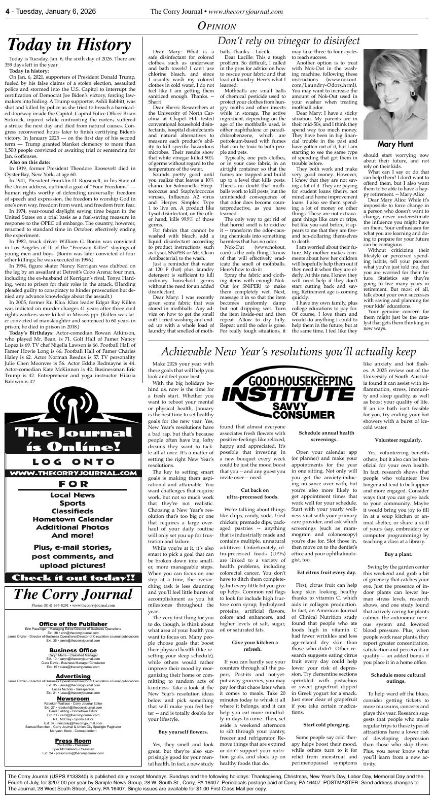 Page 5 - TUES. 1-6 HMT | The Corry Journal | thecorryjournal.com