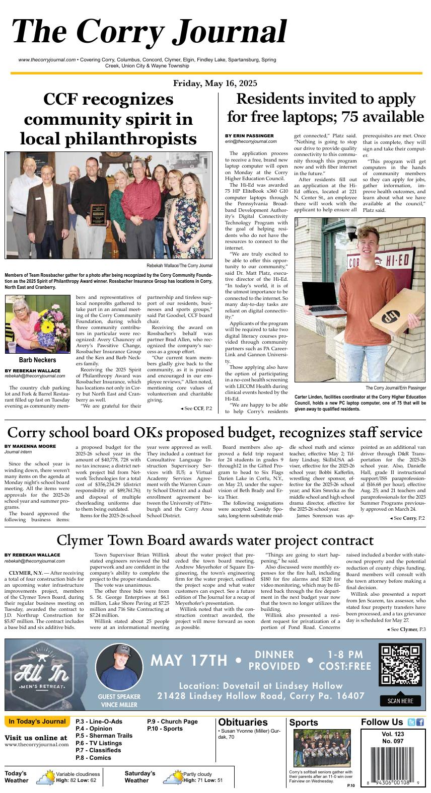 Page 1 - FRI. 5-16 | The Corry Journal | thecorryjournal.com