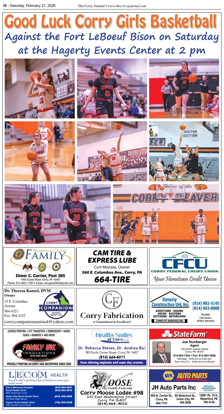 Page 99 - SAT. 2-21 ADS | The Corry Journal | thecorryjournal.com