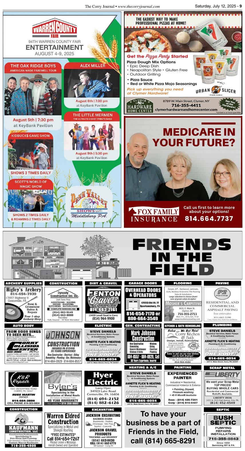 Page 9 - SAT. 7-12 ADS | The Corry Journal | thecorryjournal.com