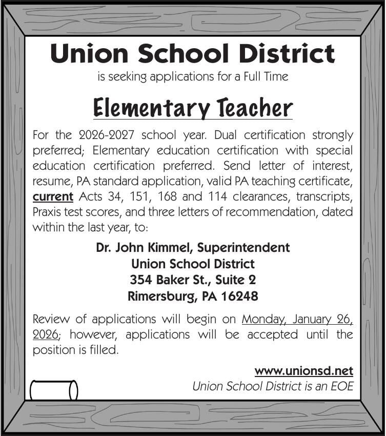 ELEMENTARY TEACHER | Jobs | thecourierexpress.com