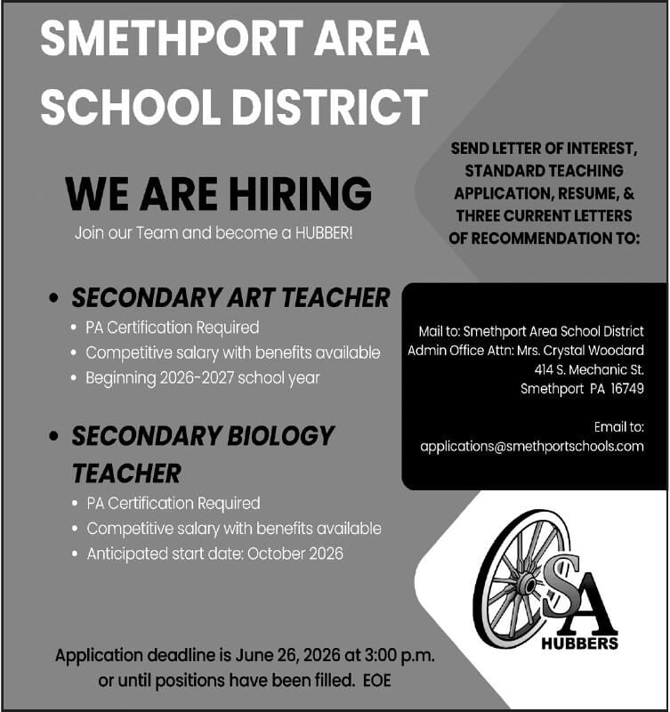 ART & BIOLOGY TEACHER | Jobs | thecourierexpress.com