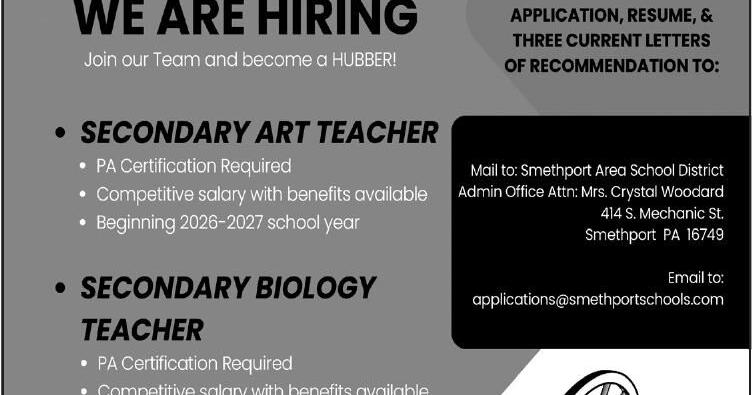 ART & BIOLOGY TEACHER | Jobs | thecourierexpress.com