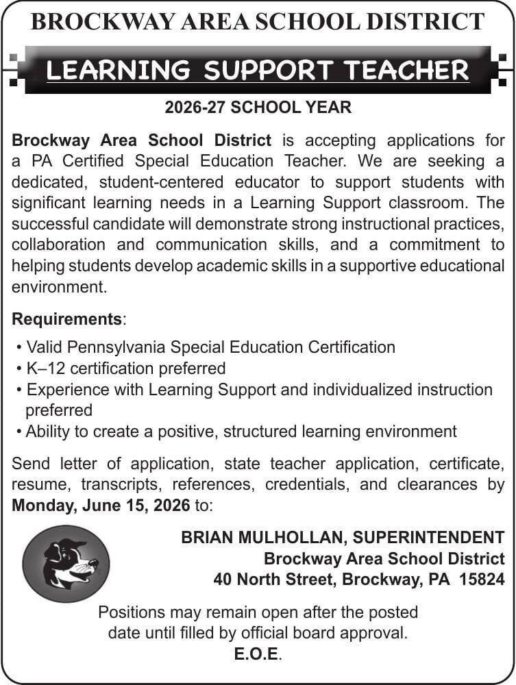 LEARNING SUPPORT TEACHER | Jobs | thecourierexpress.com