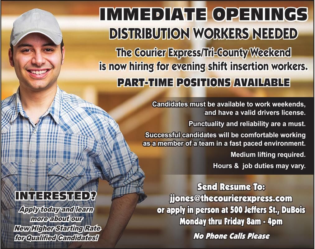 DISTRIBUTION WORKERS | Jobs | thecourierexpress.com